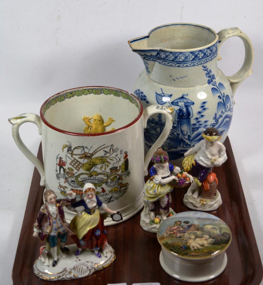 Lot 298 - An 18th century Liverpool pottery jug (a.f)