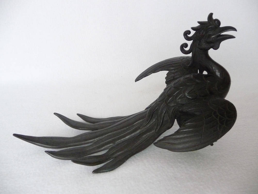 Lot 192 - A Japanese Bronze Figure of a Phoenix, Meiji