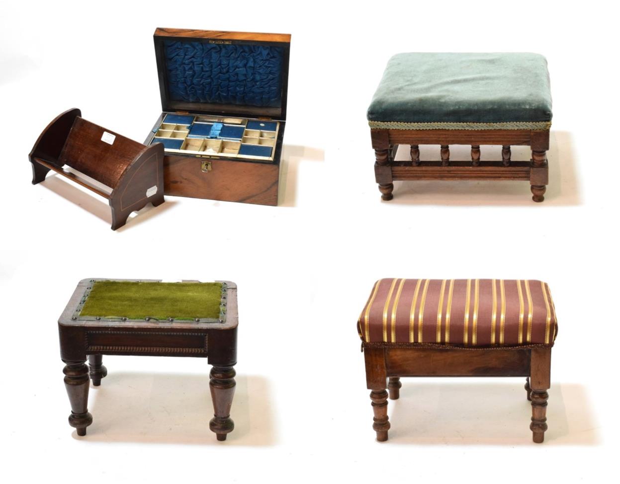 Lot 78 - A Victorian figured walnut sewing box with