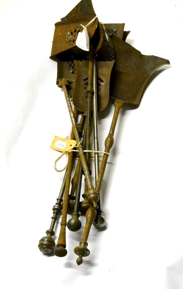 Lot 382 - A Steel Fire Shovel, early 19th century,