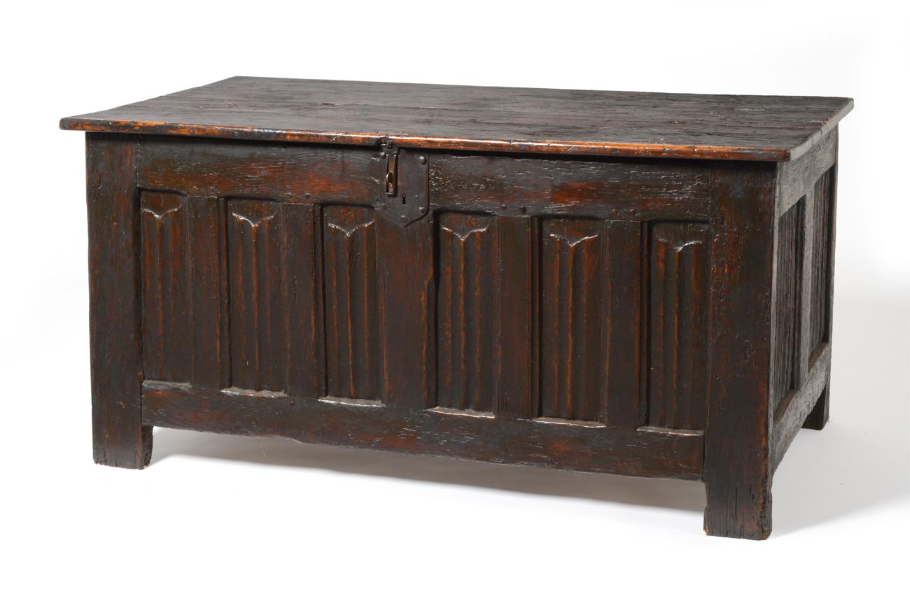 Lot 507 - A 16th Century Joined Oak Chest, with a