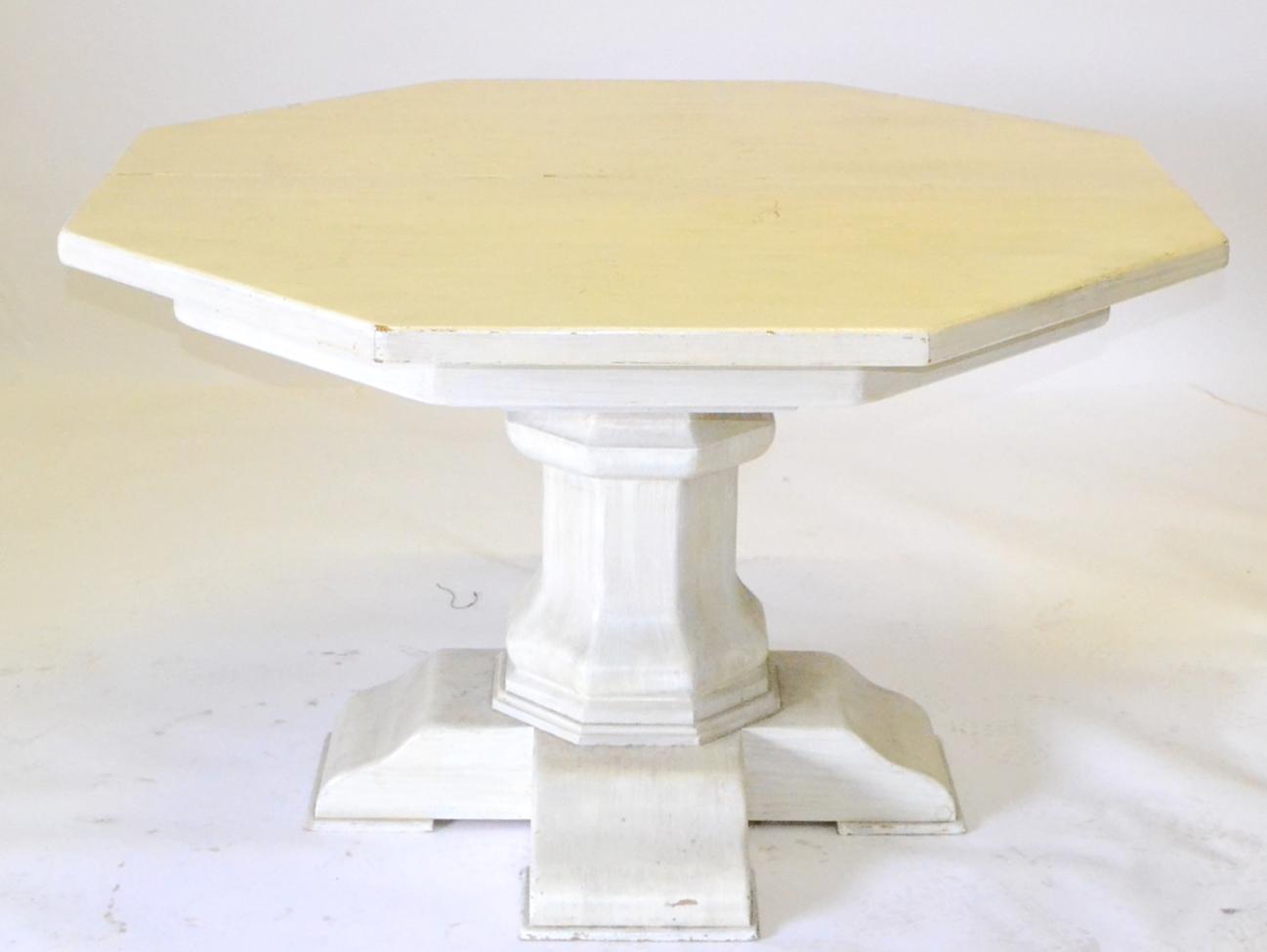 Lot 537 - A Modern Cream Painted Table, with octagonal