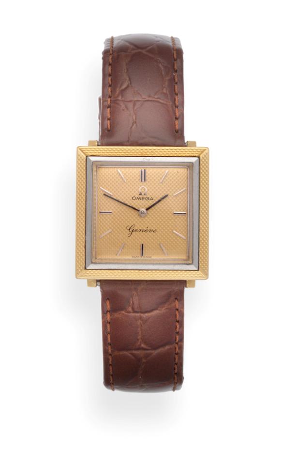 Lot 2197 - An 18ct Gold Square Shaped Wristwatch,