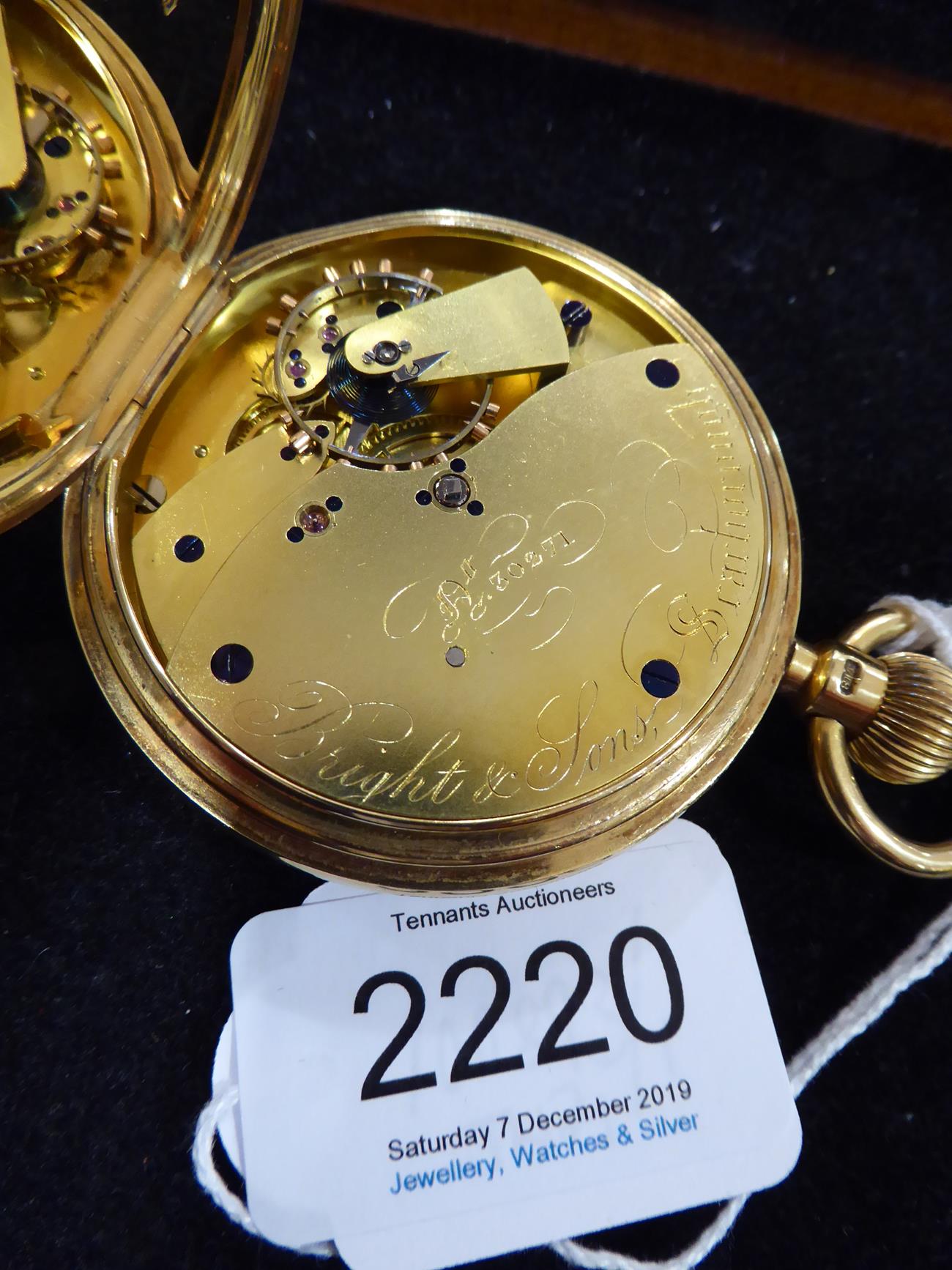 Lot 2220 - An 18ct Gold Open Faced Pocket Watch,