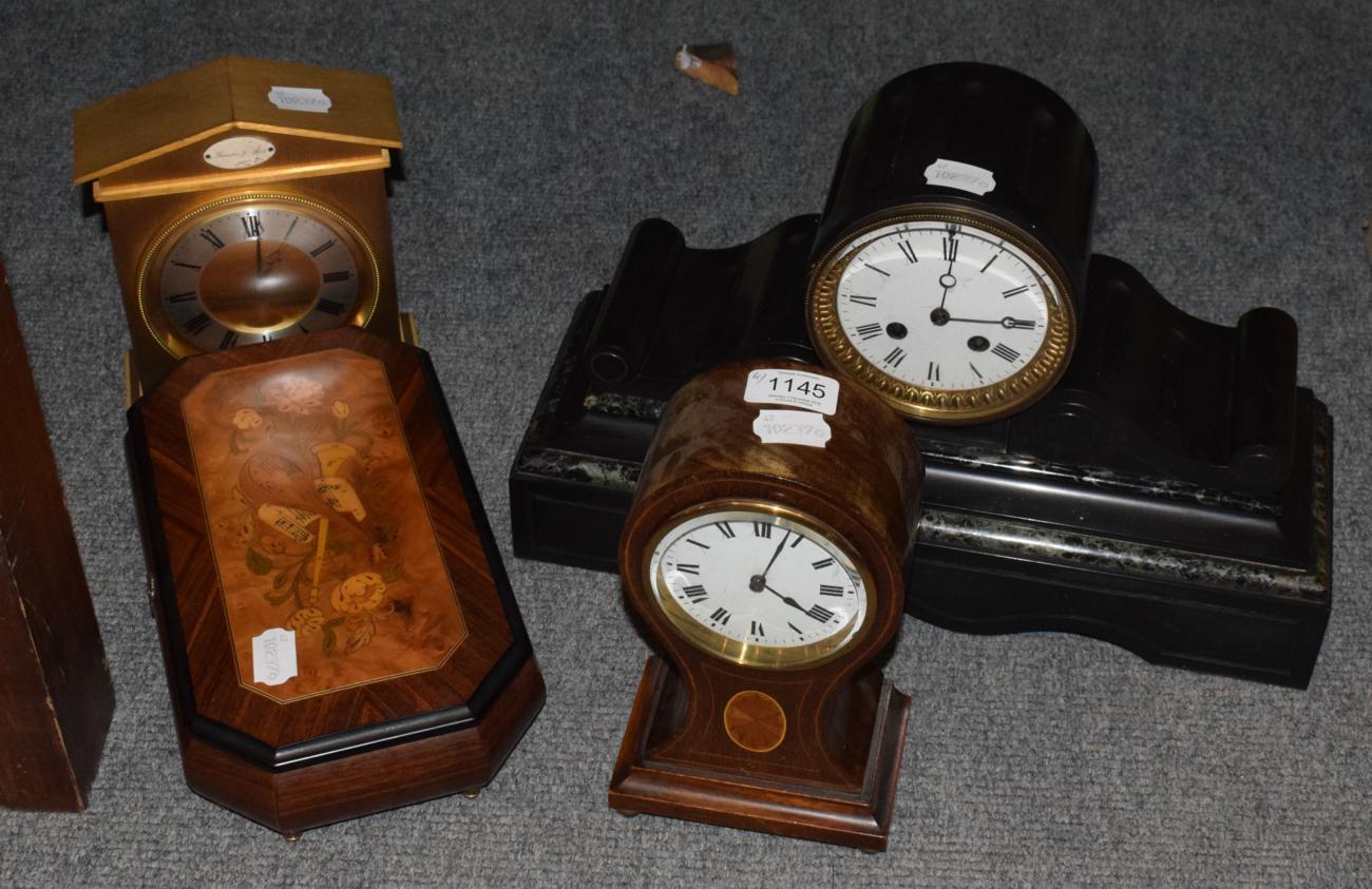 Lot 1145 - A Victorian slate and green marble striking