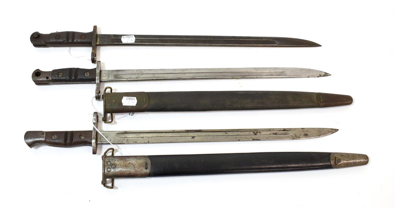 Lot 208 - Three Remington 1917 Pattern Bayonets, one