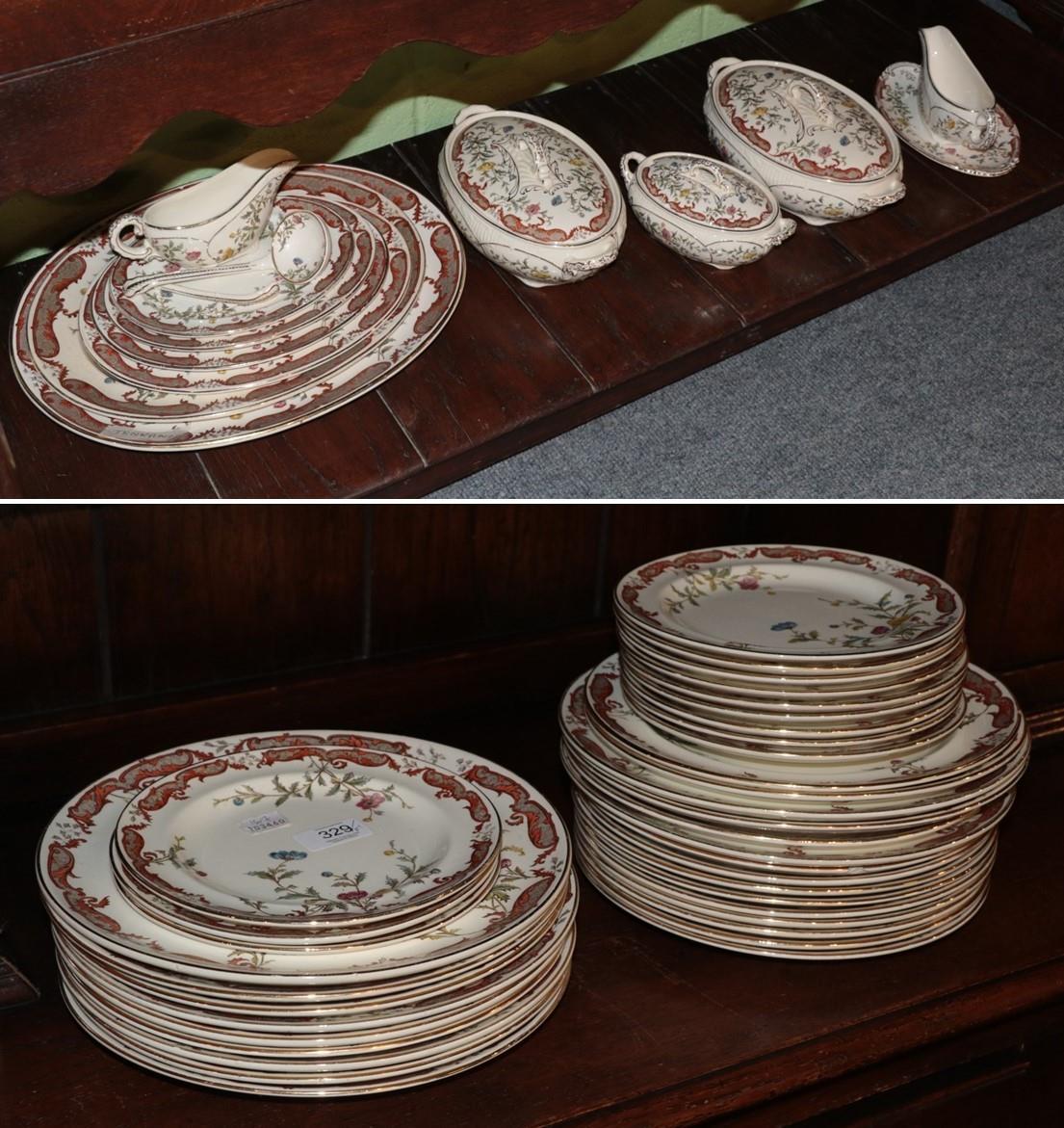 Lot 329 - A 19th century Albion pottery part dinner