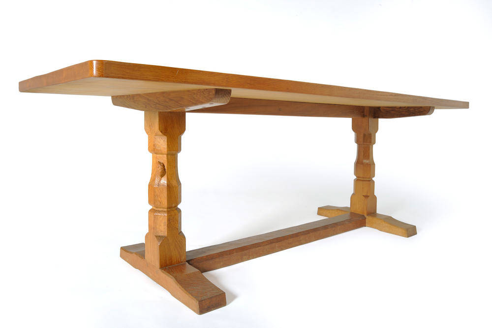 Lot 1496 - A Robert "Mouseman" Thompson Oak 7ft