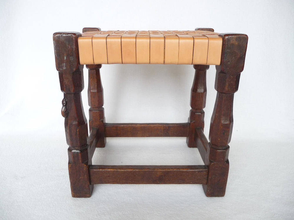 Lot 1500 - A Robert "Mouseman" Thompson Oak Stool, on