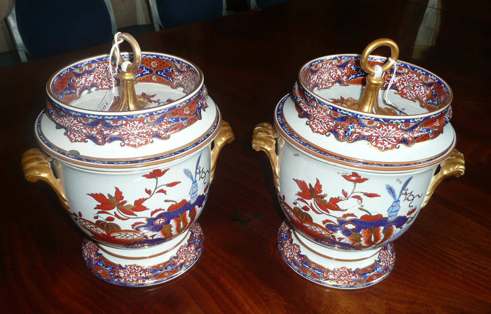 Lot 102 - A Pair of Spode New Stone Ice Pails, circa