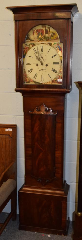 Lot 1278 - ~ A mahogany eight day white dial longcase