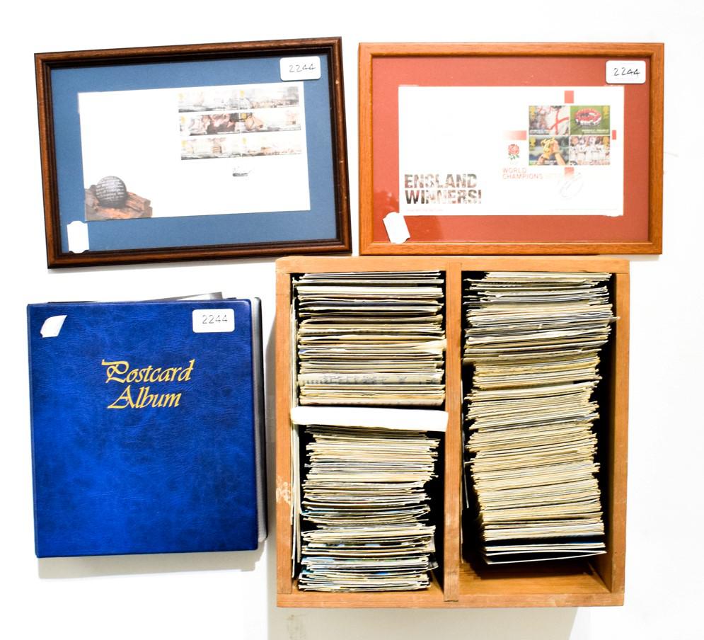 Lot 2244 - Postcards over 800 in wooden box from local