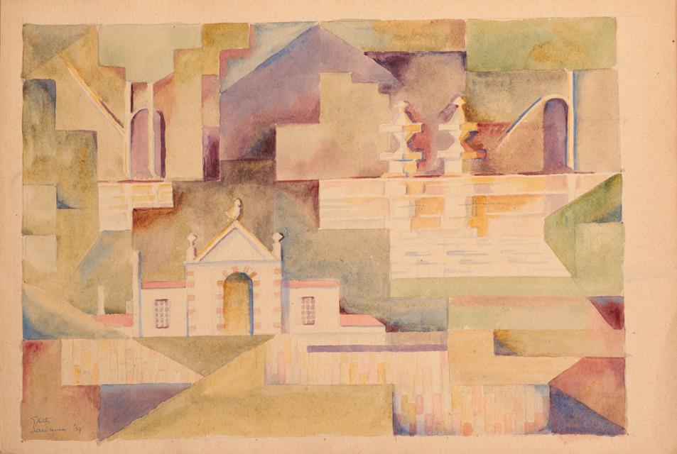 Lot 64 - Edith Lawrence (1890-1973) Landscape with
