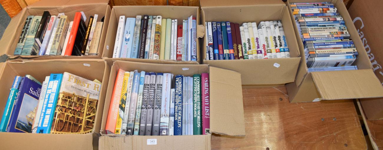 Lot 343 - A collection of books on naval history,