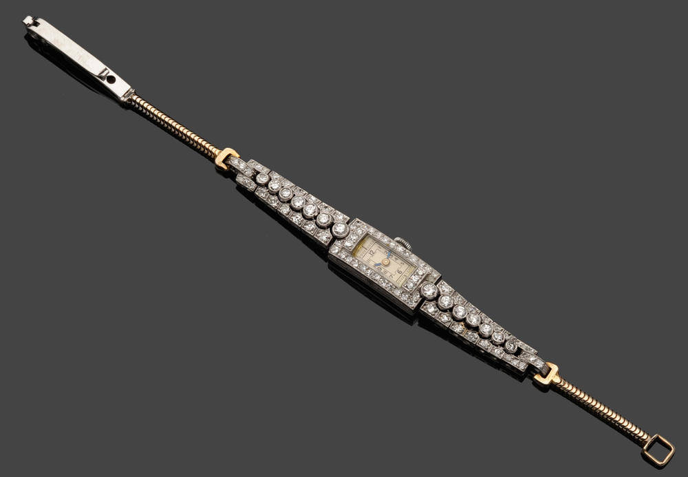 Lot 503 - A Diamond Cocktail Watch, circa 1930,