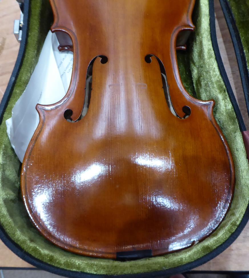 Lot 2002 - Baroque Violin 14'' two piece back, ebony