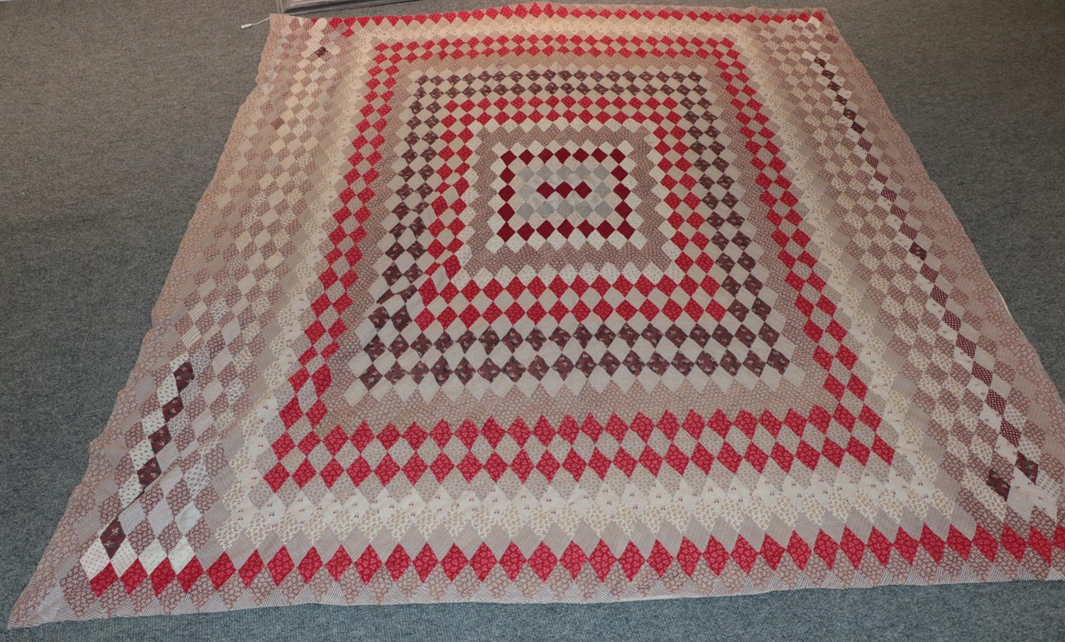 Lot 2160 - Late 19th century patchwork bed cover,