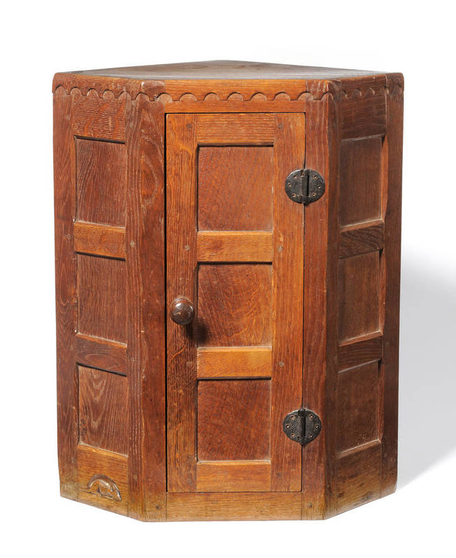 Lot 1512 - A Robert "Mouseman" Thompson Panelled Oak