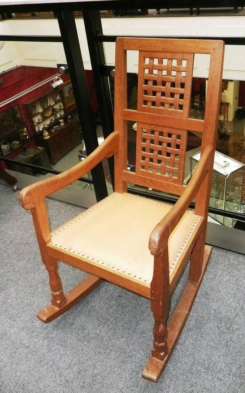 Lot 1538 - A Robert "Mouseman" Thompson Oak Rocking