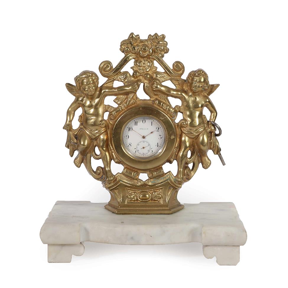 Lot 268 - A Gilt Metal Desk Timepiece, early 20th