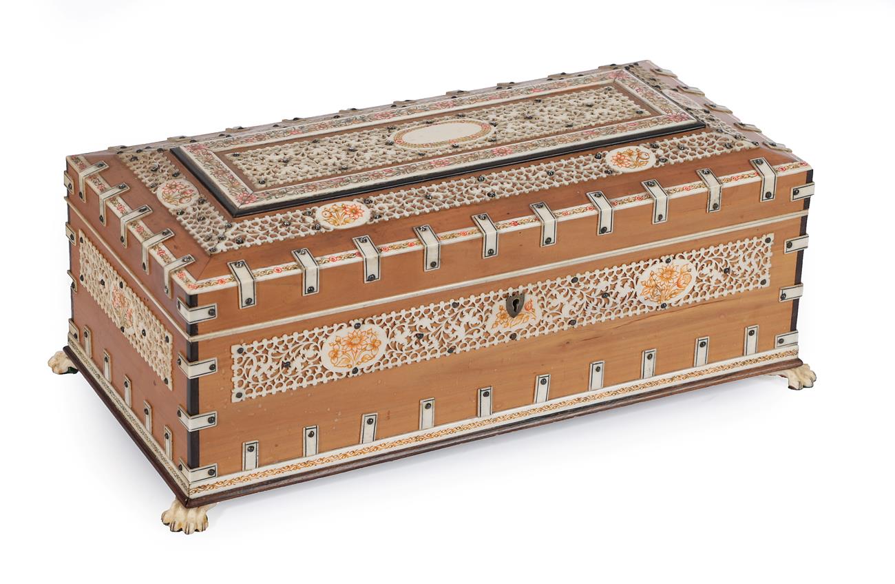 Lot 304 - An Anglo-Indian Stained and Natural Ivory