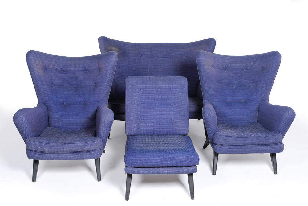 Lot 1582 - An E Gomme G-Plan Four Piece Wing Back