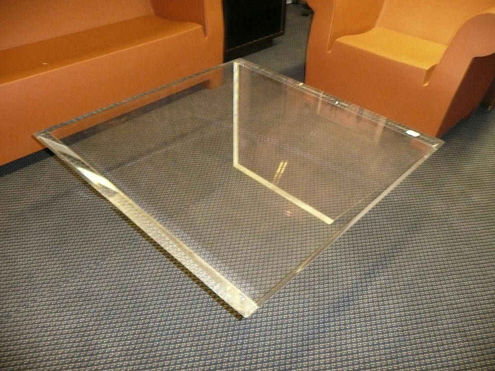 Lot 1587 - A Clear Perspex Coffee Table, the square