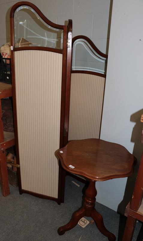 Lot 1260 - A late Edwardian three-fold dressing screen