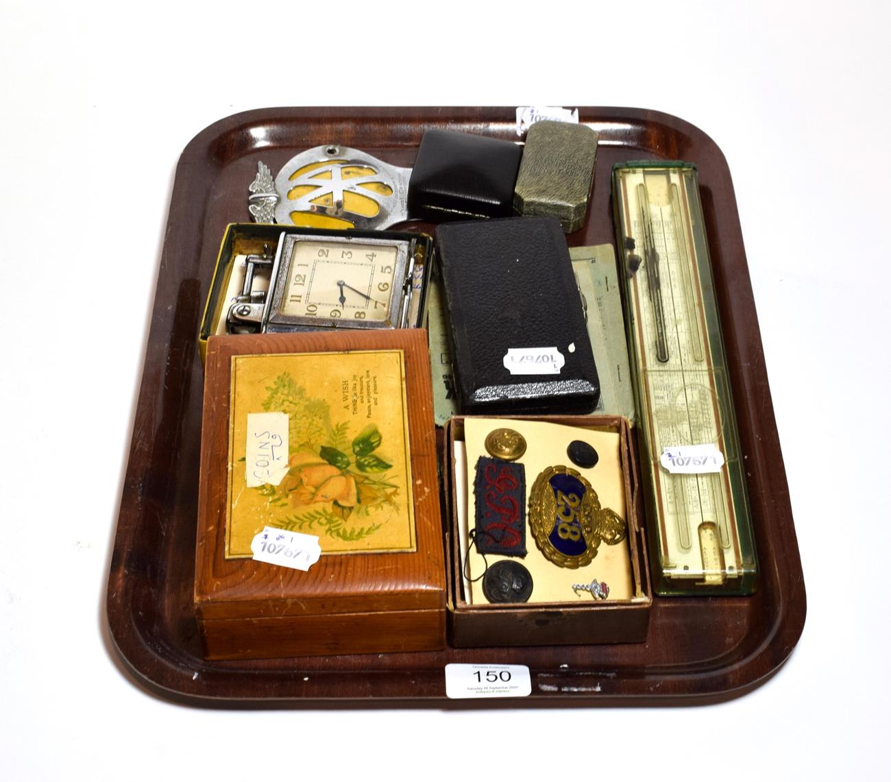 Lot 150 - Assorted collectors items including coins,