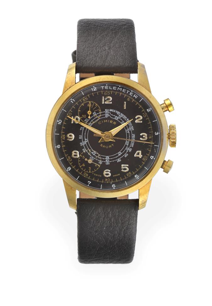 Lot 2263 - A Plated Chronograph Wristwatch, signed