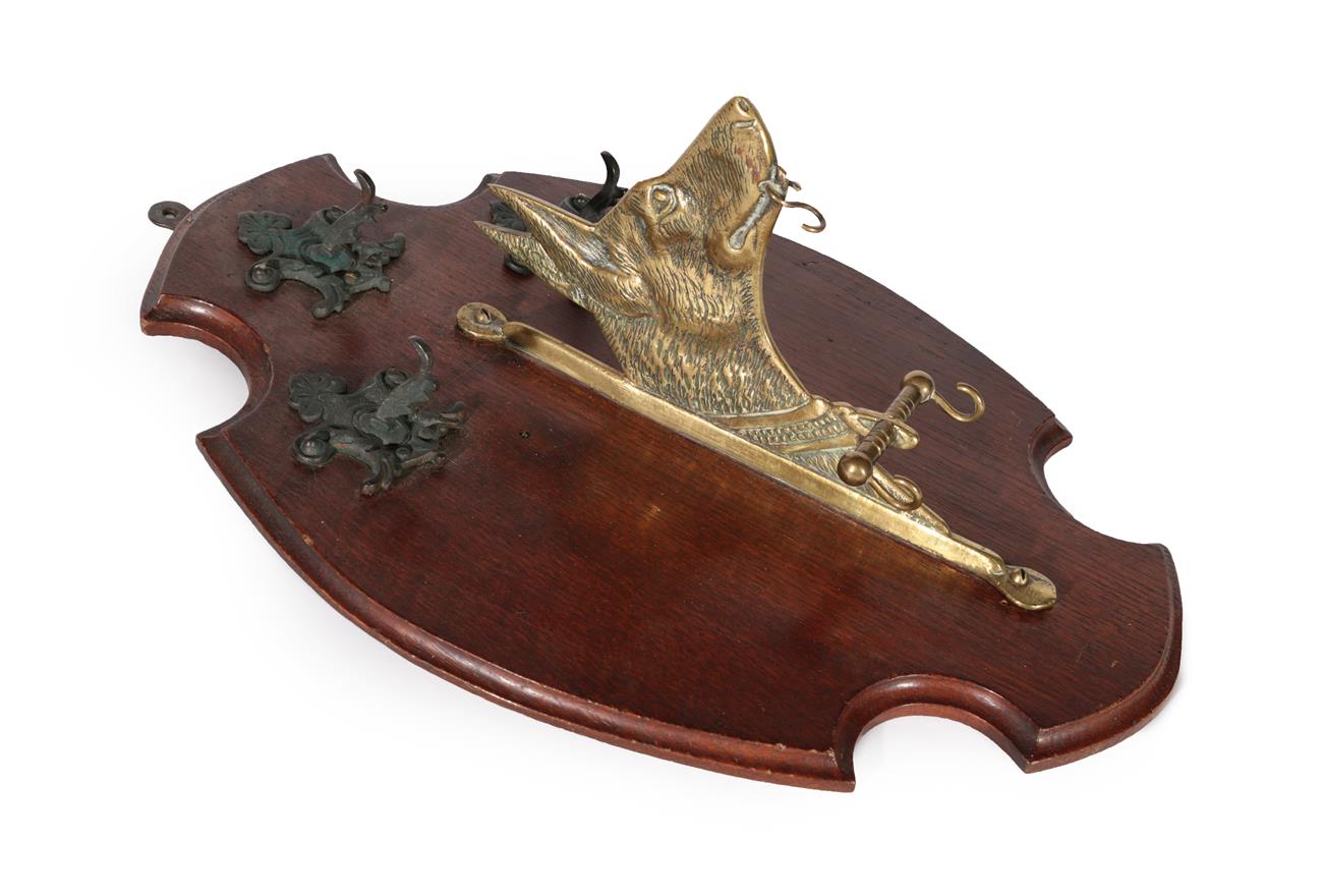 Lot 783 - A Victorian Oak Wall Mounted Whip Stand,