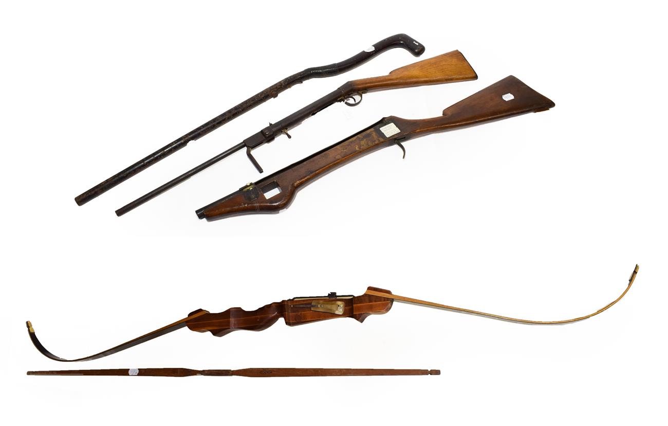 Lot 249 - A 19th Century Percussion Walking Stick Gun,