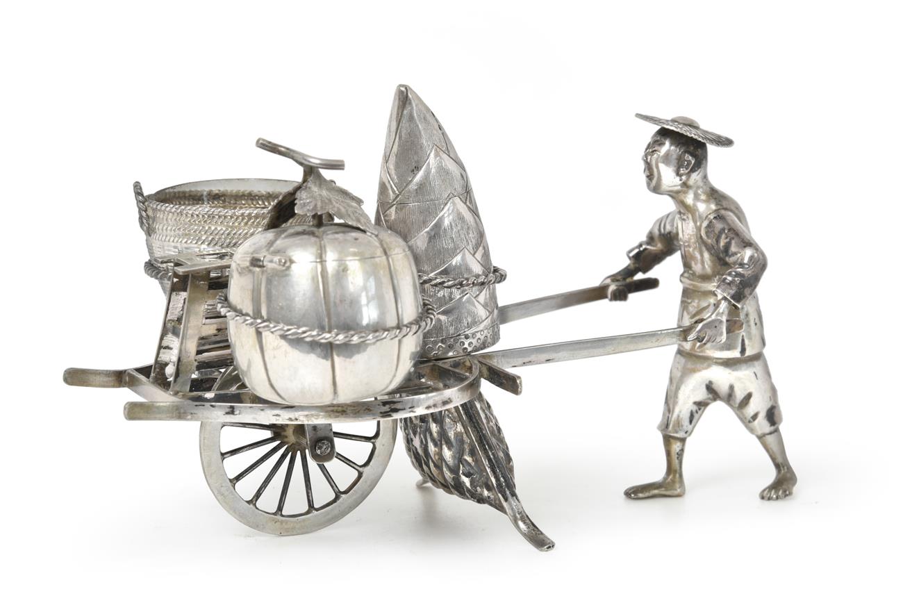 Lot 2268 - A Chinese Export Silver Condiment-Set, With