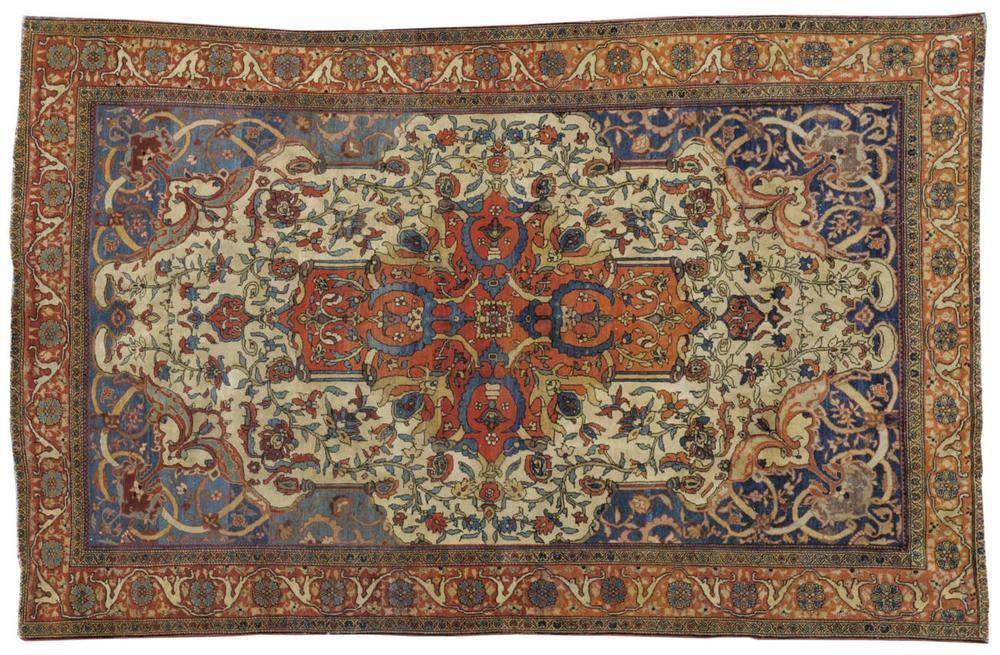 Lot 1258 - Saroukh Rug West Persia The ivory field of
