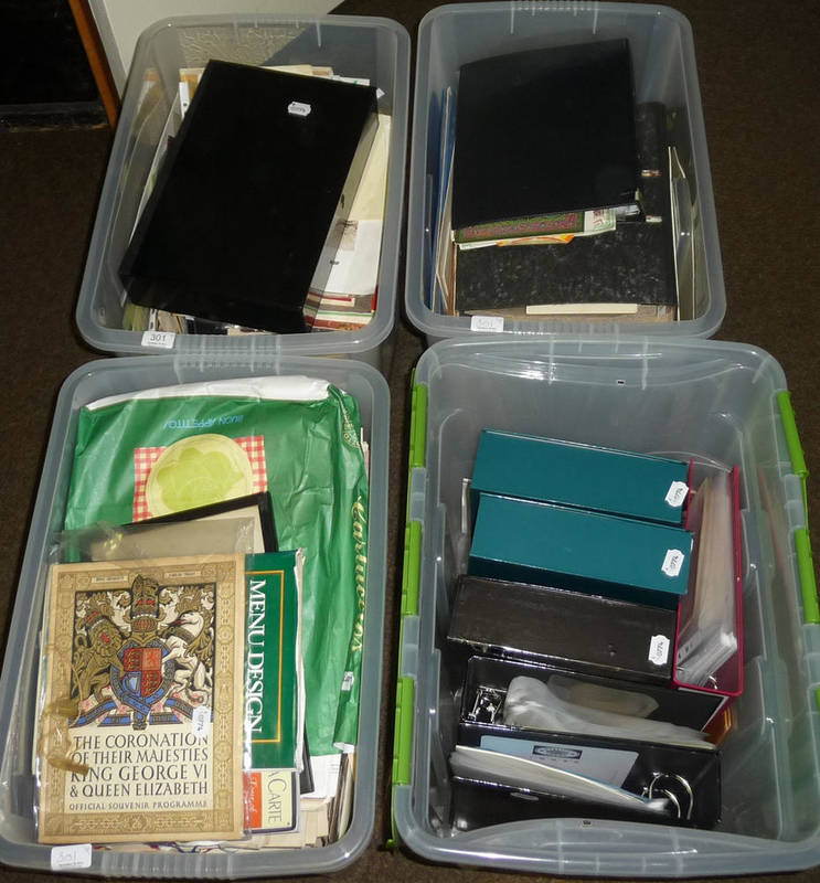 Lot 301 - A Very Large Collection of Menus, from the