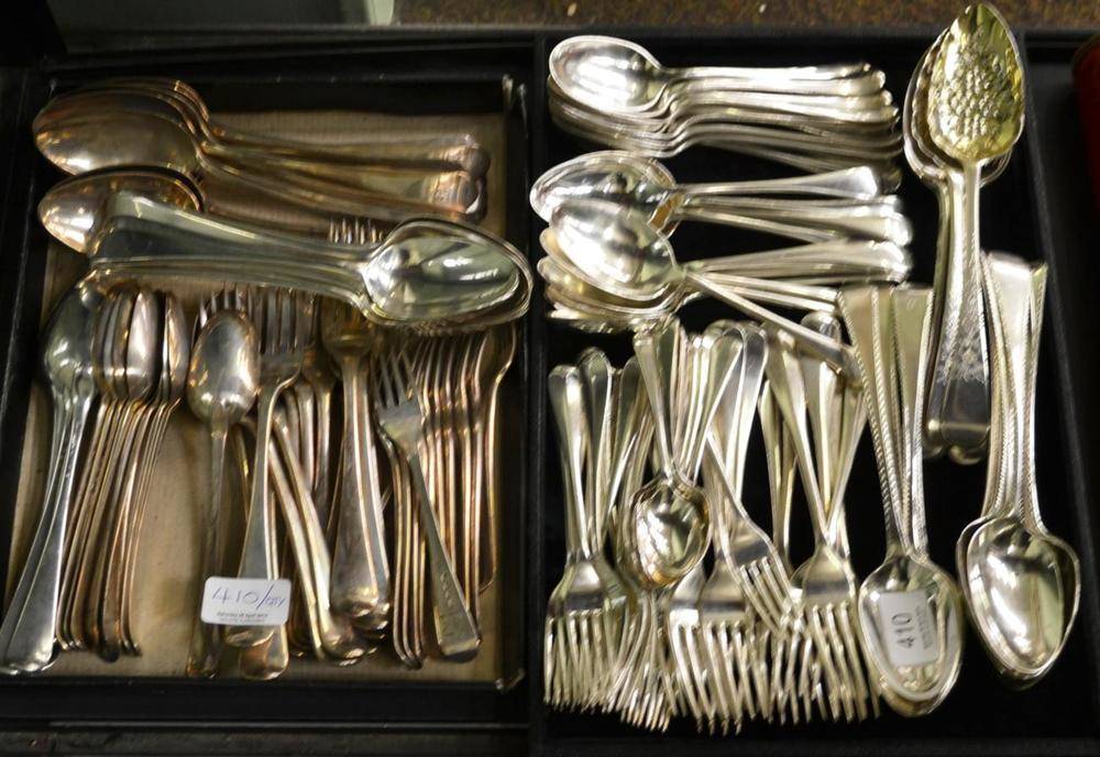 Lot 410 - Assorted Georgian silver flatware, various