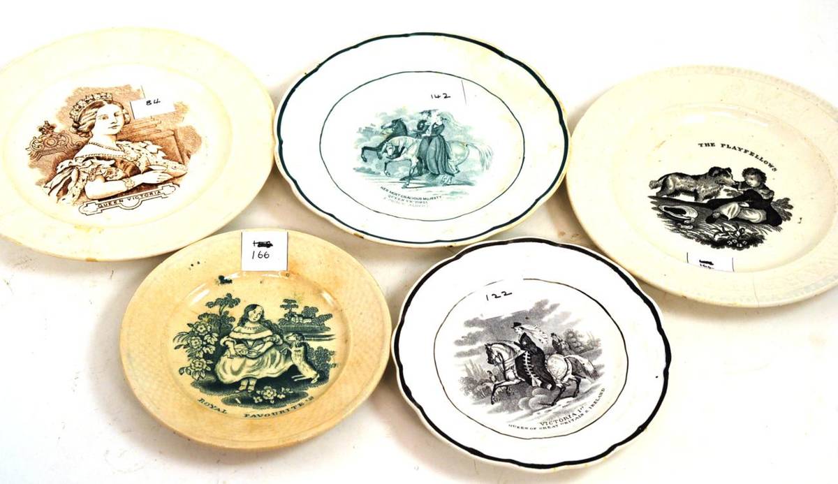 Lot 62 - A Staffordshire pottery nursery plate, circa