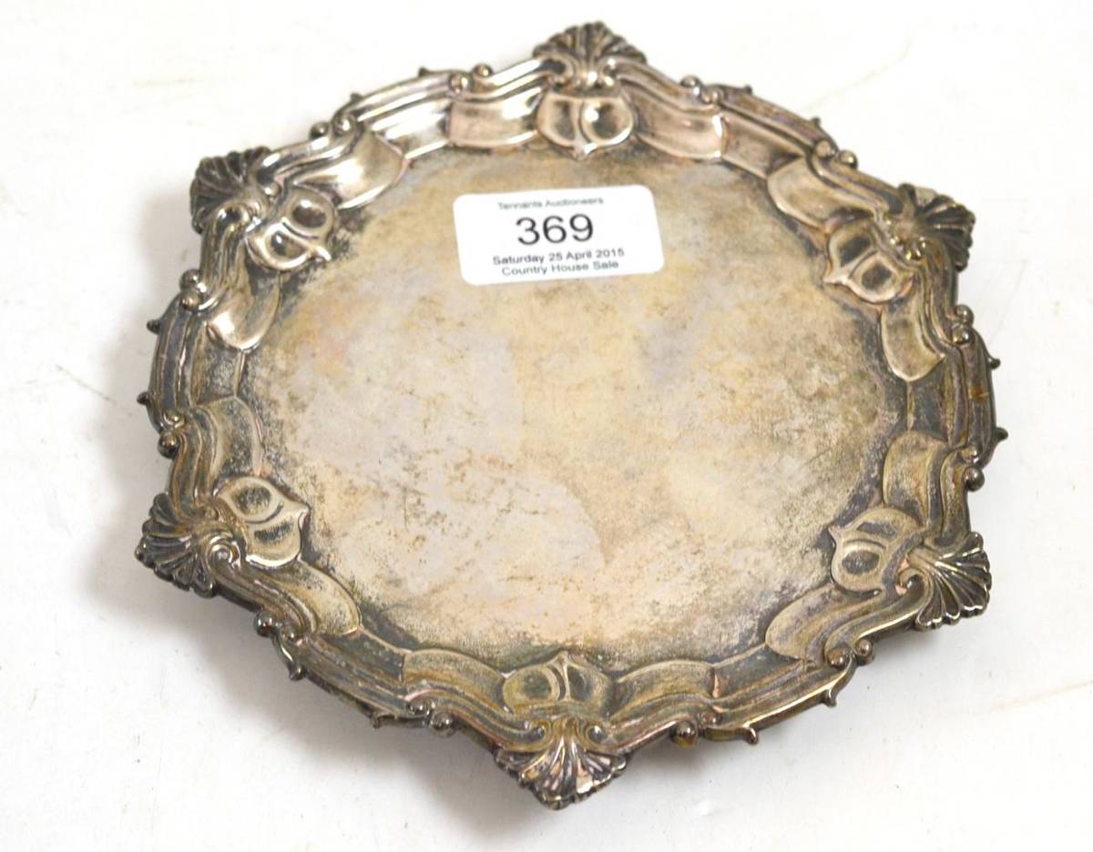 Lot 369 - A Victorian silver waiter, London 1882, with