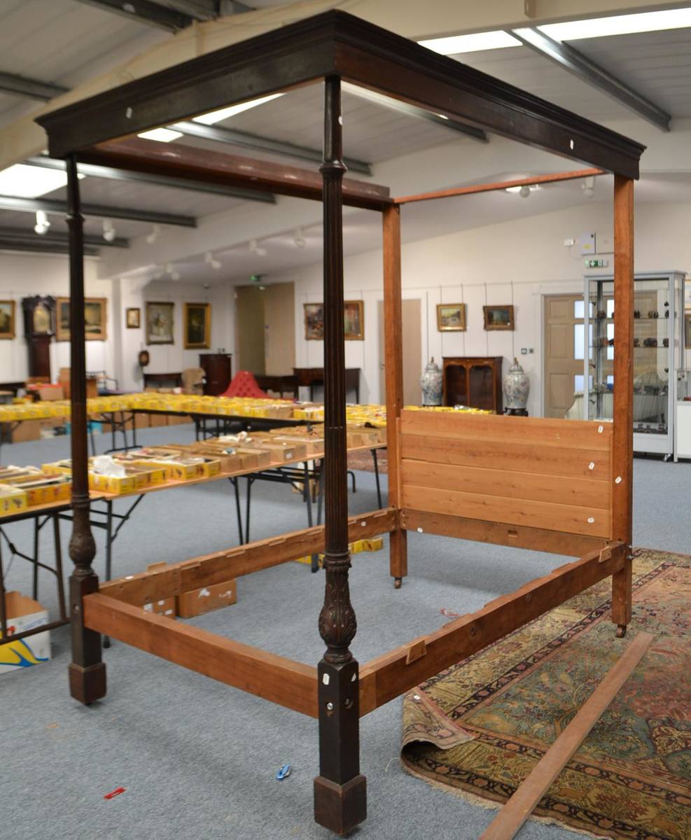 Lot 1377 - Mahogany four poster bed in the manner of
