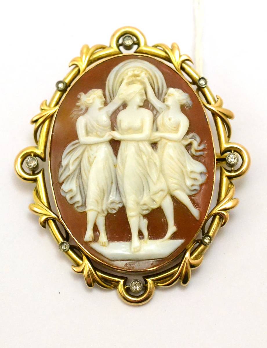 Lot 231 - # A cameo brooch depicting the Three Graces